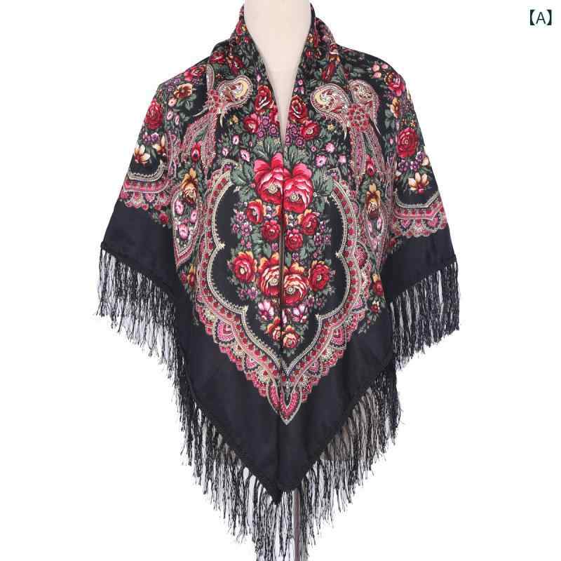 ・カテゴリ: ショール・主な素材: ツイルコットン・性別: 女性・スタイル: 中華風・柄: 花柄・加工方法: プリント・要素: フリンジ・カラー展開: ブラック、レッド、ピンク、スカイブルー、ホワイト、グレー、ロイヤルブルー、イエロー、ワイ...