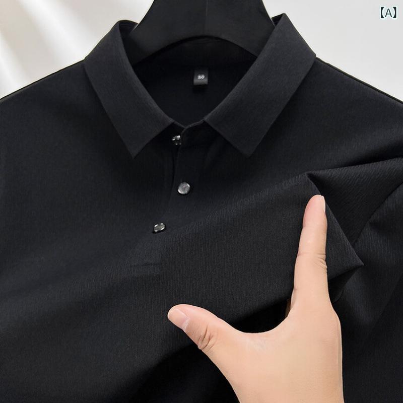 ・カテゴリ: ポロシャツ・袖丈: 長袖・フィット: ゆったり・柄: 無地・加工: 墨流し・生地の厚さ: 薄手・主な素材: ビニロン・カラー展開: ブラック、グリーン、ブルーグレー・サイズ展開: 165、170、175、180、185、190