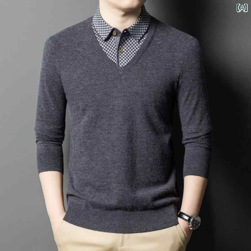 ・カテゴリ: ニット・スタイル: プルオーバー・フィット: ストレート・ネックライン: ポロ襟・袖丈: 長袖・厚さ: レギュラー・テイスト: 都市カジュアル・対象年齢層: 中年向け・対象: 男性・生地: 化学繊維混紡・主な素材: ポリエステ...