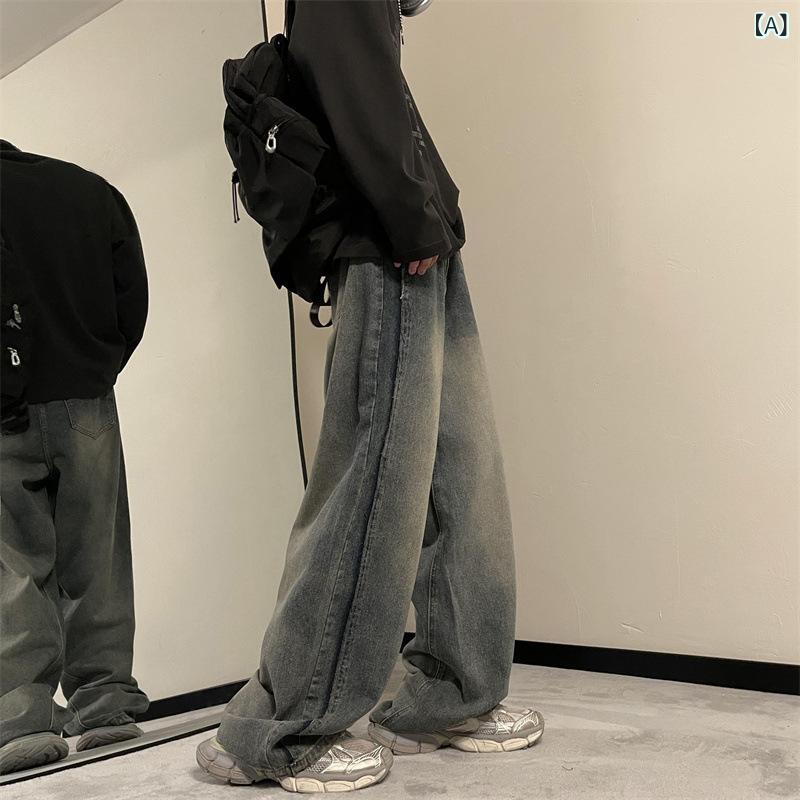 ・カテゴリ: デニムパンツ・性別: メンズ・スタイル: レトロ・: ベーシック・主な素材: 綿75%・パンツスタイル: ルーズフィット・丈: フルレングス・ウエスト: ミッドライズ・フロント: ジッパーフライ・裾スタイル: ストレート・厚さ...