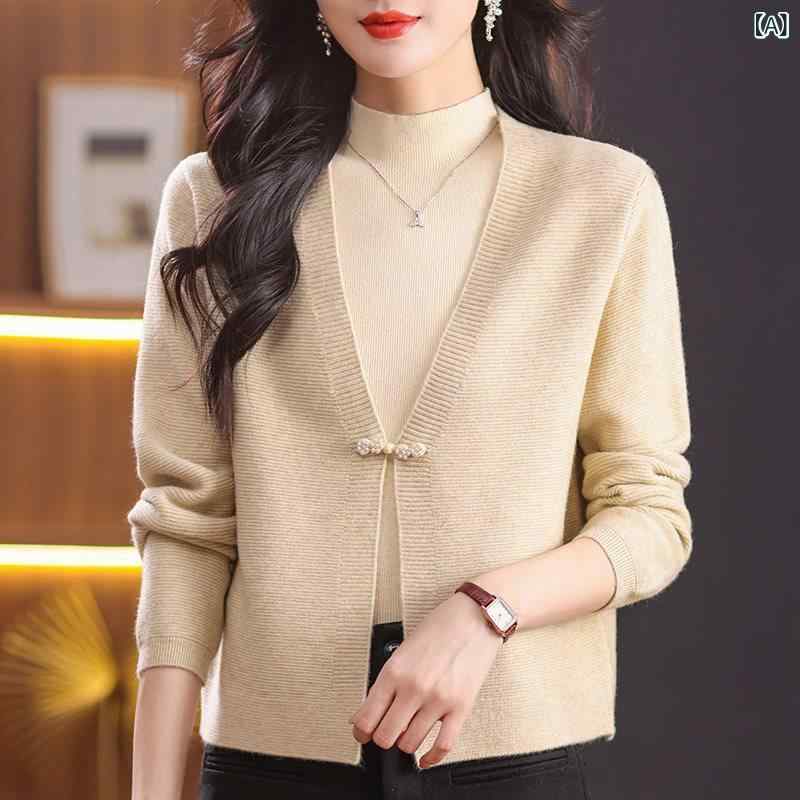 ・主な素材: 羊毛90%以上95%未満・柄: 配色・厚さ: 薄手・カテゴリ: カーディガン・フィット: ゆったり・袖タイプ: レギュラー・ネックライン: Vネック・袖丈: 長袖・: 立体装飾・着丈: ショート丈・加工: パッチワーク、切り替...