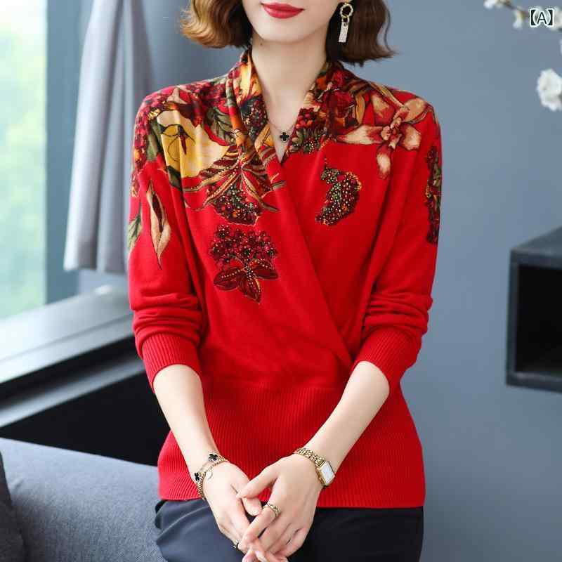 ・カテゴリ: セーター・スタイル: レトロ・テイスト: エレガント・: プルオーバー・フィット感: ルーズフィット・主な素材: ウール50%～70%未満・ネックライン: Vネック・袖丈: 長袖・袖タイプ: レギュラー・着丈: 普通丈・柄: ...