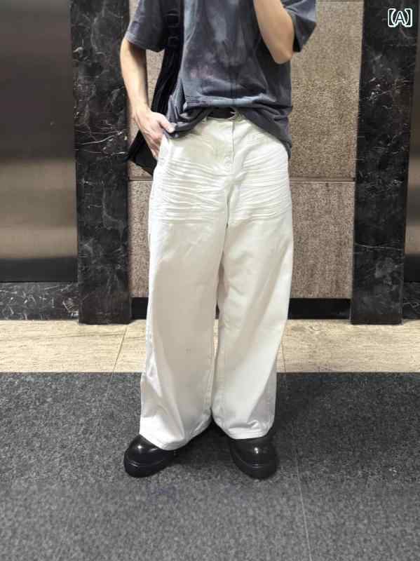 ・カテゴリ: デニムパンツ・スタイル: レトロ・性別: メンズ・対象: ティーンエイジャー・主な素材: 綿65%・: ベーシック・ディテール: ステッチ・パンツシルエット: ルーズフィット・丈: ロング・ウエスト: ミドルウエスト・フロント...