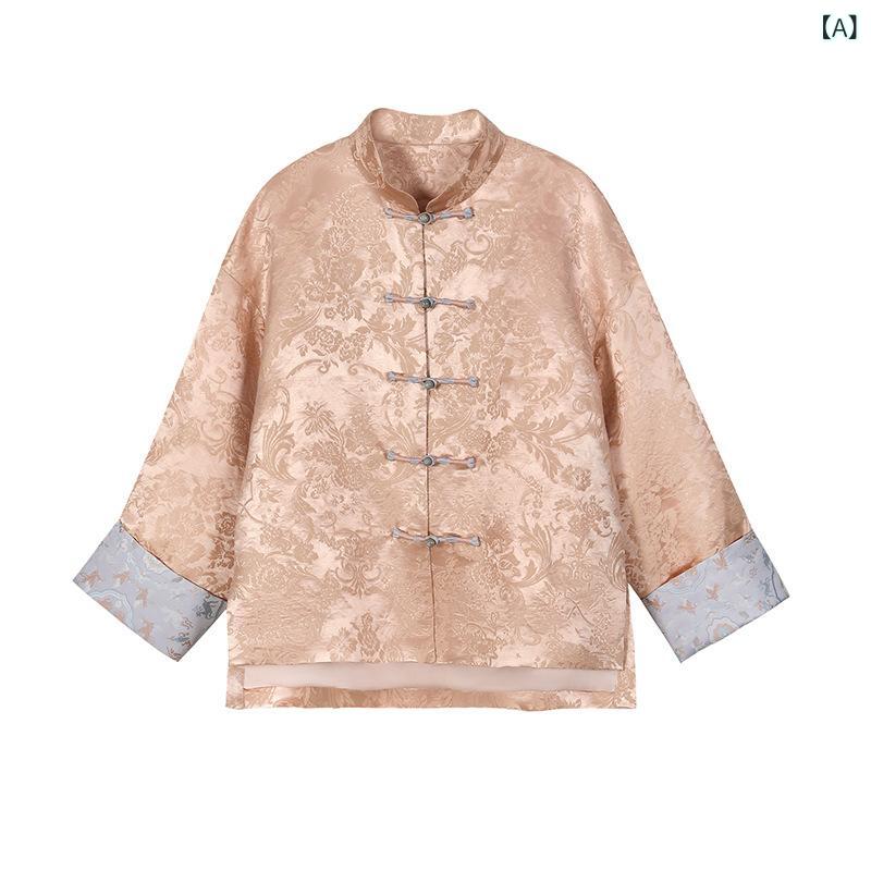 ・カテゴリ: アウター・スタイル: レトロ、チャイナ風・主な素材: 約30～50%、リネン 約50～70%・ネックライン: スタンドカラー・袖丈: 長袖・袖のタイプ: レギュラー袖・着丈: 普通丈・厚さ: 普通・柄: 植物花柄・要素: ボタ...