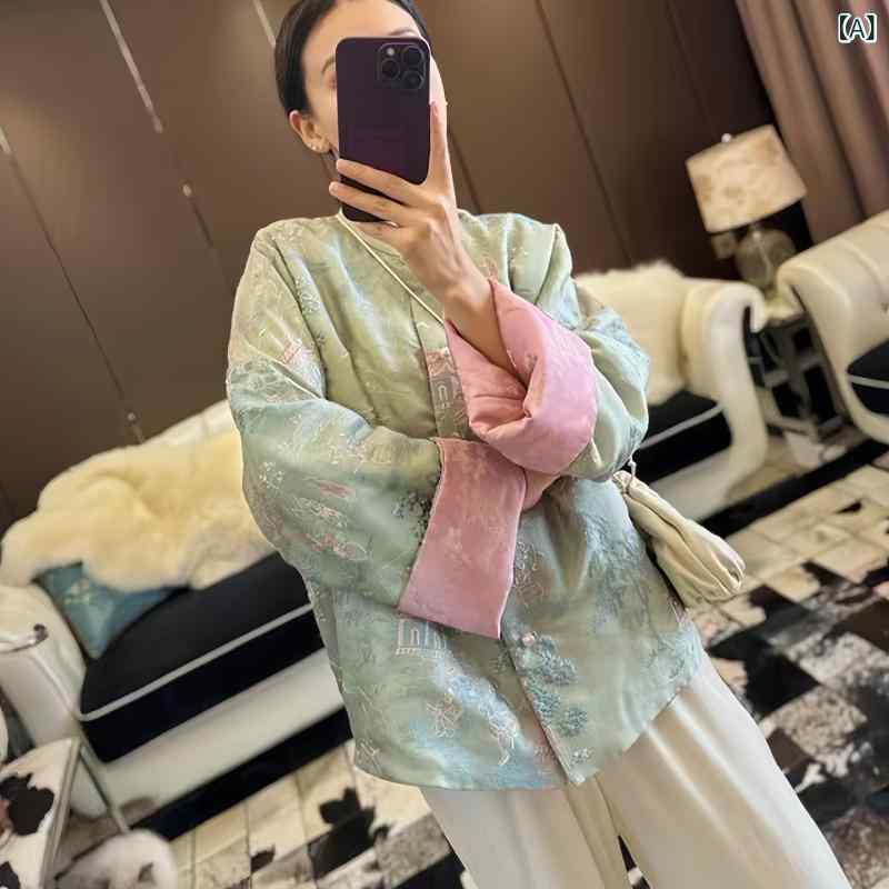 ・カテゴリ: アウター ・スタイル: 中国風、レトロモダン ・主な素材: 95%以上 (オーガンジー ジャカード織り) ・柄: 風景 ・フィット: ゆったり ・厚さ: 中厚手 ・着丈: 普通丈 (50cm〜65cm) ・袖丈: 長袖 ・袖タ...