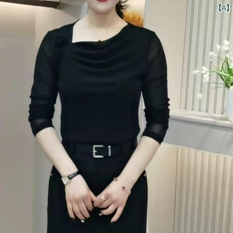 ・カテゴリ: Tシャツ・主な素材: メッシュ 70〜80%・タイプ: プルオーバー・スタイル: エレガントカジュアル・ネックライン: ドレープネック・袖丈: 長袖・袖タイプ: レギュラー・フィット: ルーズ・着丈: レギュラー丈・カラー展開...