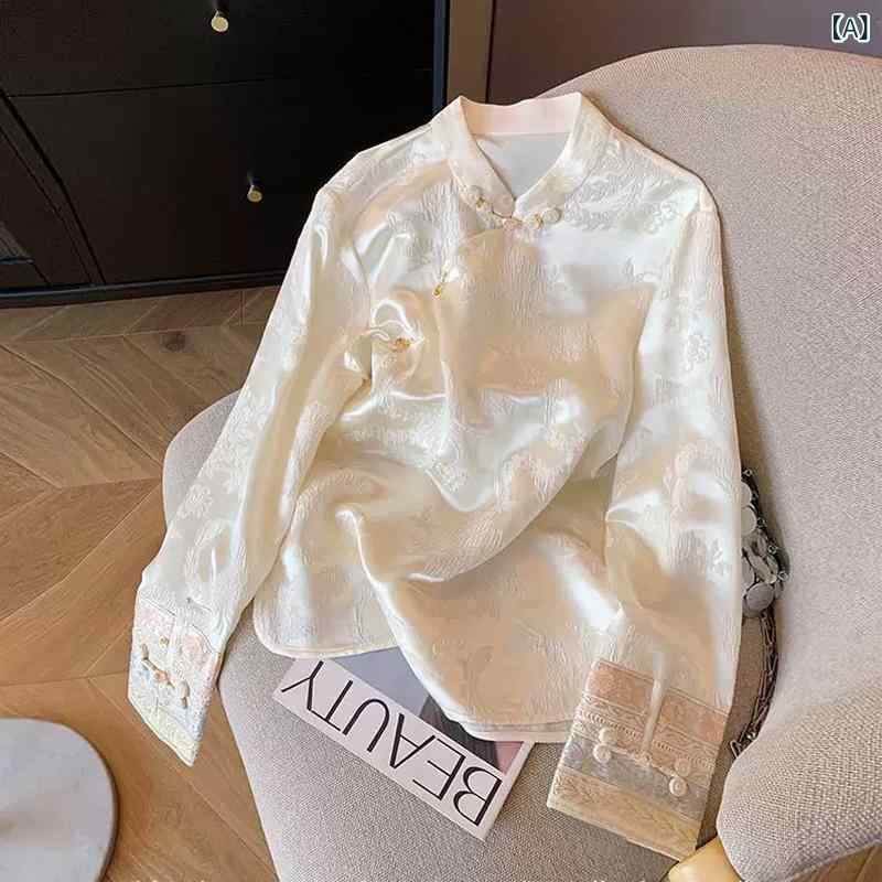 ・主な素材: ポリエステル・シルエット: レギュラー・着丈: 普通丈・ネックライン: スタンドカラー・袖タイプ: レギュラー袖・袖丈: 長袖・カラー: オフホワイト・サイズ展開: S、M、L、XL・スタイル: エレガントカジュアル・着用方法...