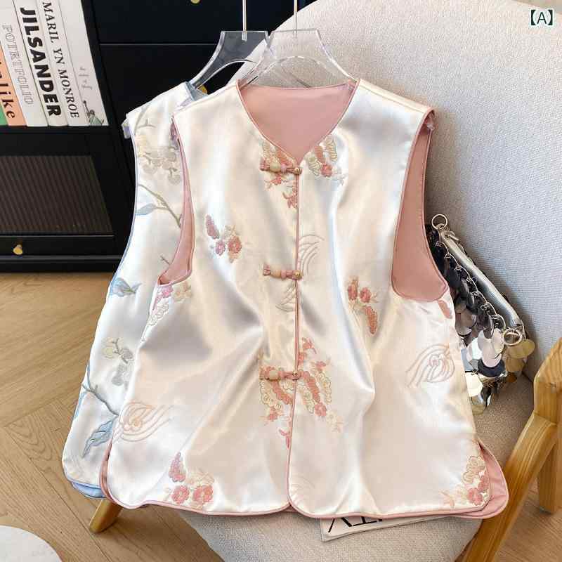 ・カテゴリ: ベスト/ジレ・素材: ポリエステル・カラー展開: ピンク、ブルー・サイズ展開: S、M、L、XL、2XL・スタイル: レトロ・テイスト: 中国風・雰囲気: エレガント・: 刺繍・ネックライン: クルーネック・柄: 植物花柄・着...