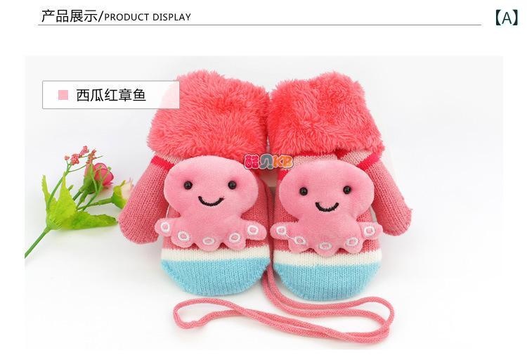 ・素材: ニット・カテゴリ: ファッション手袋・性別: 男女兼用・加工: ジャカード織り・機能: 保温・形状: ミトン・カラー展開: ピンクタコ、ブラウンタコ、パープルタコ、イエロータコ、レッドタコ、レッドてんとう虫、イエローてんとう虫、パ...