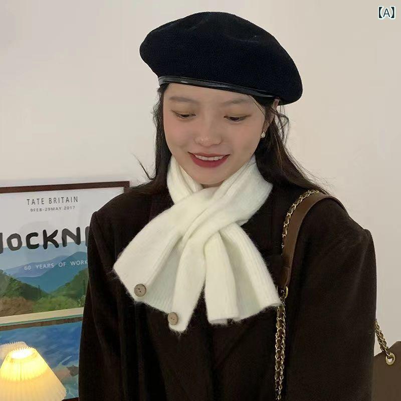 ・カテゴリ: マフラー・編み方: ニット・生地名: フェイク・主な素材: アクリル・機能: 保温・丈感: ミドル・サイズ: 75×23cm・要素: 無地・スタイル: 日韓、フェミニン、ナチュラル、キュート、スウィート、プリンセス、プレッピー...