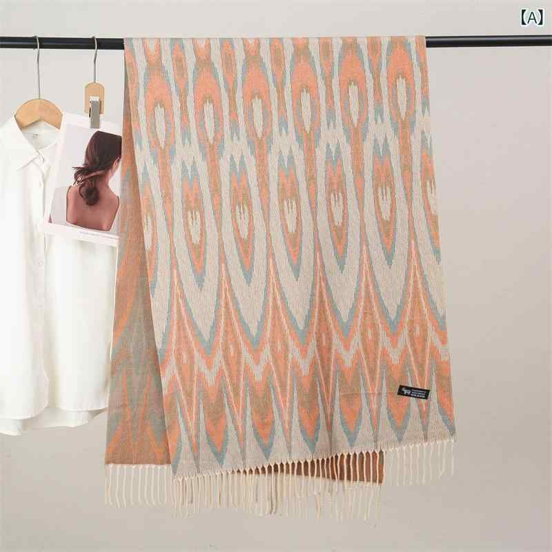 ・編み方: 経編み・機能: 保温・形状: ミドル丈・カラー展開: 新疆アトラス模様 幾何学 オレンジブルー, 新疆アトラス模様 幾何学 ライトブルー, 新疆アトラス模様 幾何学 オレンジグリーン, 新疆アトラス模様 幾何学 ブラックレッド,...