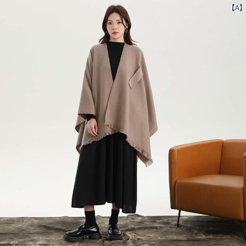 ・性別: レディース・スタイル: レトロ・形状: プルオーバーポンチョ・主な素材: フェイク・サイズ: 約135cm × 155cm・柄: 無地・編み方: 経編み・加工方法: プリント・要素: 油絵・機能: 保温・カラー展開: コーヒー、ブ...