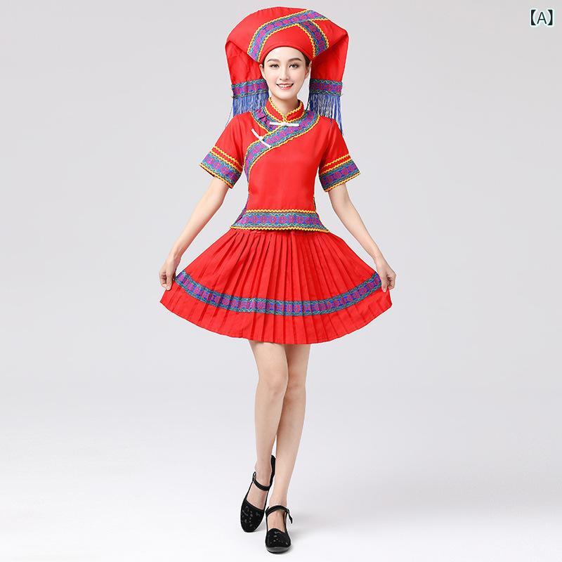 ・用途: 民族舞踊・性別: 女性・主な素材: ポリエステル・カラー展開: レッド（ショートスカートセット）、ブラック（ショートスカートセット）、レッド（ロングスカートセット）、ブラック（ロングスカートセット）・サイズ展開: S、M、L、XL...
