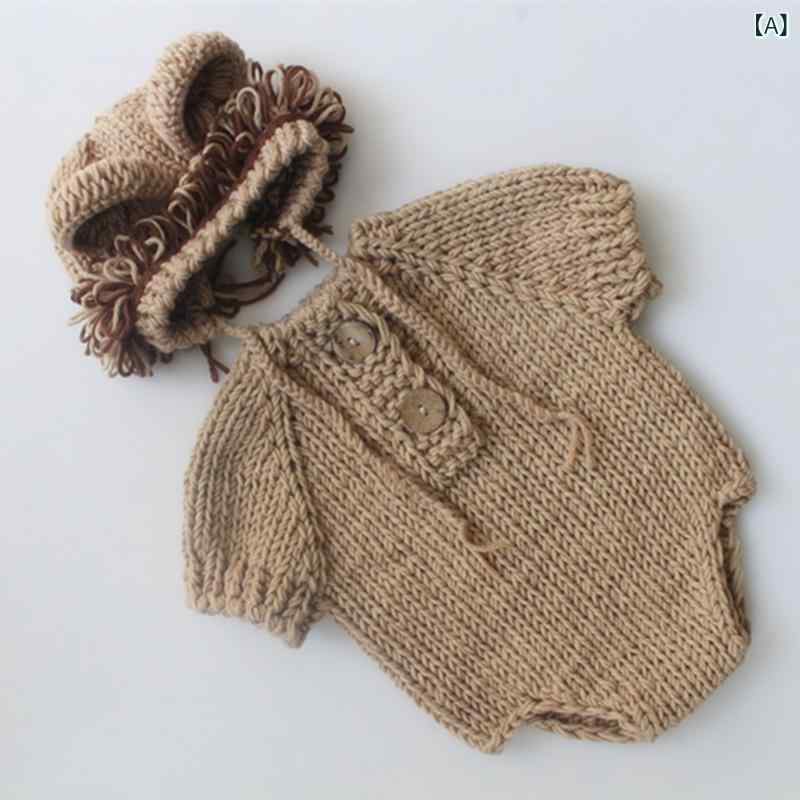 ・カテゴリ: 新生児用撮影衣装・性別: ユニセックス・: ライオンモチーフ、キュート・スタイル: 欧米風・主な素材: アクリル・生地加工: 柔軟加工・カラー展開: カーキ・サイズ展開: 新生児用 (0-1歳、身長80cm以下)