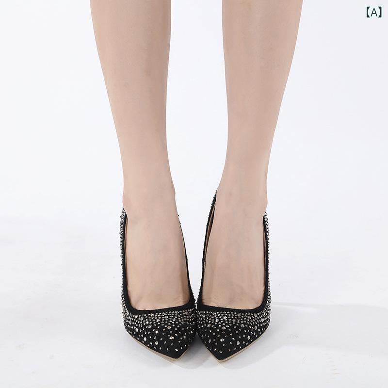 ・カテゴリ: ハイヒール・タイプ: パンプス・スタイル: 欧米風・性別: レディース・対象年齢: 大人・適用シーン: 日常使い・適用シーズン: 春夏秋冬・流行要素: ラインストーン・柄: 無地・カラー展開: ブラック・サイズ展開: 35, ...