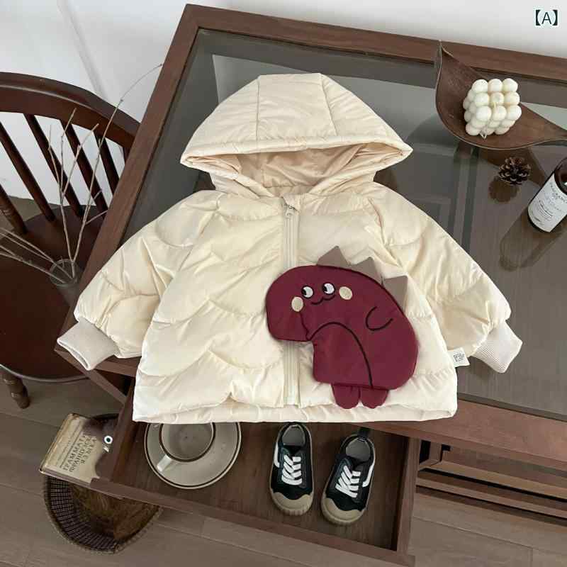 ・性別: ユニセックス・対象年齢: 1〜3歳、身長80〜100cm・詰め物: ホワイトダックダウン・スタイル: 韓国・柄: 動物、漫画・ダウン含有率: 50〜55%・生地加工: 柔軟加工・フード: 付き・要素: トレンド・タイプ: ダウンジ...