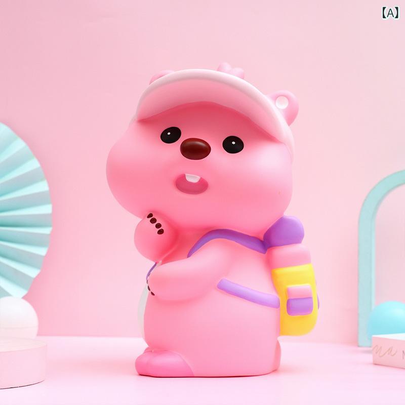 ・カテゴリ: 搪胶貯金箱（ソフトビニール貯金箱）・主な素材: 搪胶（ソフトビニール）、プラスチック、樹脂・スタイル: かわいい・種類展開: カメラ（特大）、リュック（特大）、糖葫芦（小）、バスタオル（小）、ピンクたぬきペン立て（小）、丸目星...