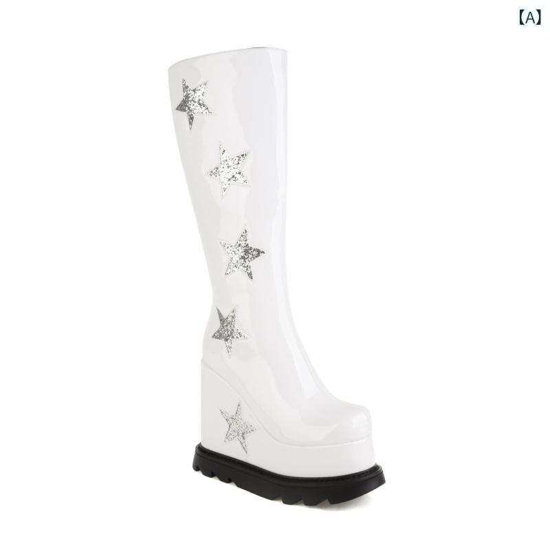 ・カテゴリ: 騎士ブーツ・対象: 成人・アッパー素材: 人工PU・性別: レディース・スタイル: パンク・ブーツ丈: ロング丈・カラー展開: ホワイト、ブラック、ピンク・サイズ展開: 36、37、38、39、40、41、42、43