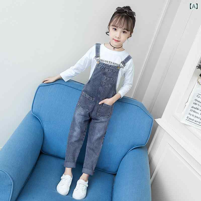 ・スタイル: 韓国・生地: デニム・丈: ロング丈・主な素材: 綿99%・性別: 女の子向け・対象年齢: 中大童（8歳以上）・カテゴリ: キッズデニムパンツ・加工: 起毛、シャーリング、柔軟加工、酵素洗い・柄: 無地・特徴: セットアップ、...