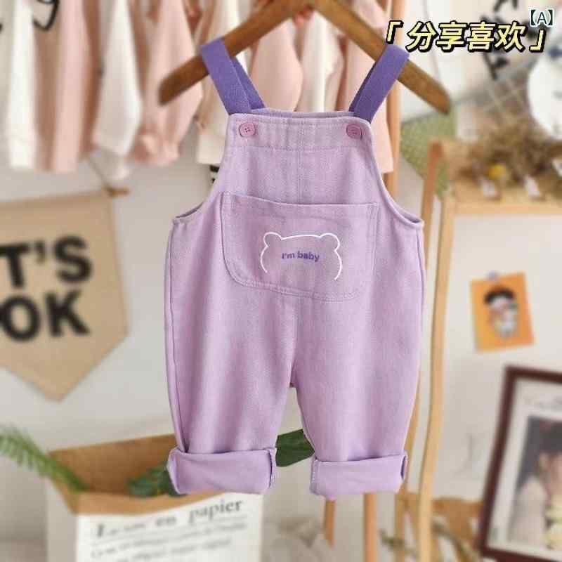 ・スタイル: カジュアル・主な素材: 綿・主な素材混率: 綿50%・丈: 長ズボン・対象性別: 女の子・対象年齢: 3～8歳・カテゴリ: オーバーオール・加工: 柔軟加工・柄: 無地・ウエスト: ミドルウエスト・ウエスト開閉: ゴムバンド・...