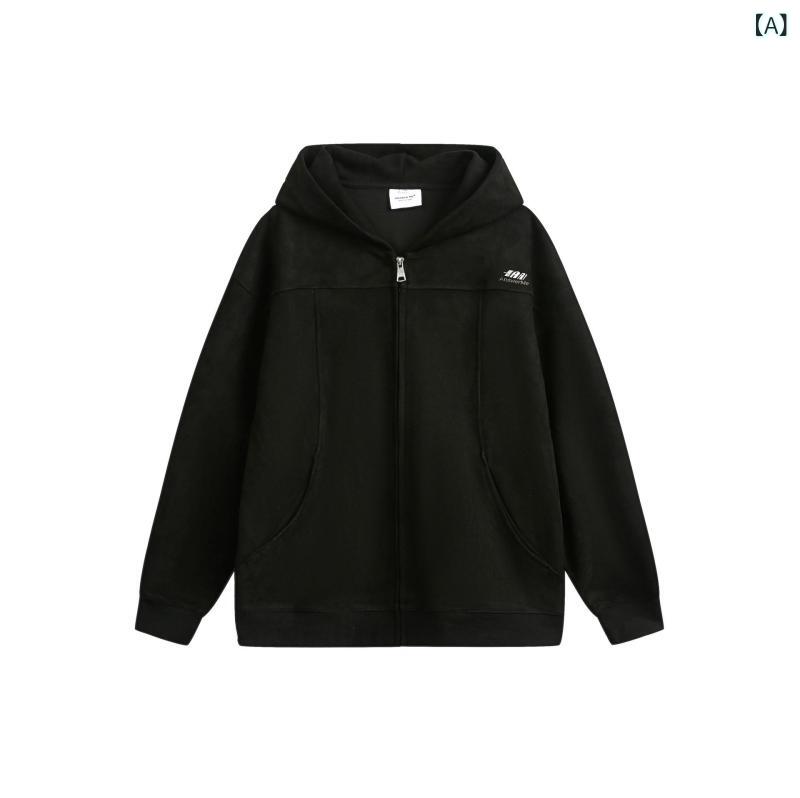 ・カテゴリ: ジップアップパーカー・スタイル: ・袖丈: 長袖・厚み: 普通・主な素材: ポリエステル91-95%・着用シーン: カジュアル・シルエット: ルーズフィット・カラー展開: ブラック、グレー、イエロー、ベージュ・サイズ展開: M...