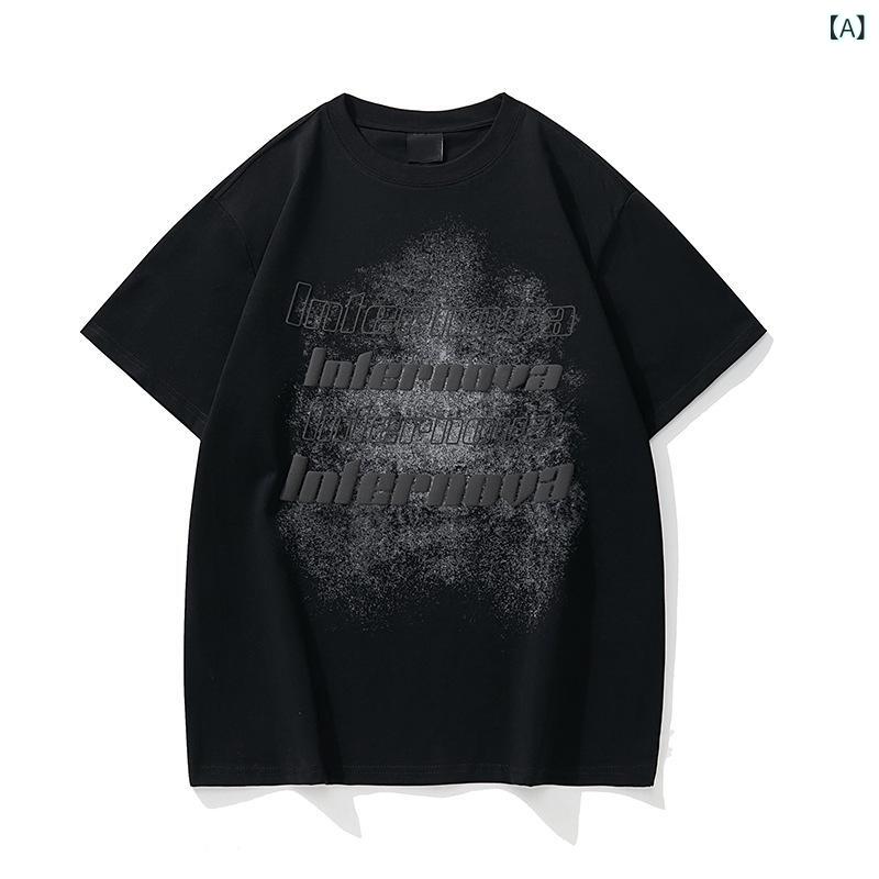 ・カテゴリ: Tシャツ・スタイル: ストリートカジュアル・主な素材: 綿96%以上・ネックライン: クルーネック・袖丈: 半袖・袖タイプ: ドロップショルダー・フィット: ルーズフィット・着用タイプ: プルオーバー・柄: 文字プリント・カラ...