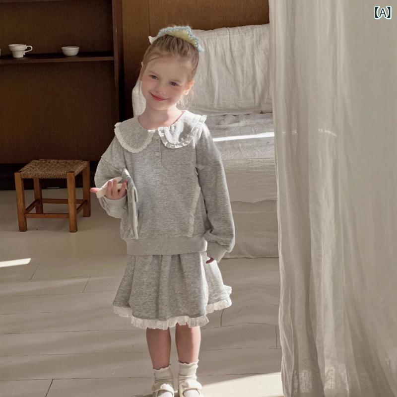 ・カテゴリ: キッズセットアップ・性別: 女性・スタイル: 韓国・セットアップタイプ: スカートセットアップ・セット点数: 2点セット・対象年齢: 中小児（3～8歳）・サイズ展開: 90cm、100cm、110cm、120cm、130cm、...