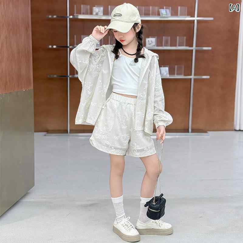 ・カテゴリ: キッズセットアップ・性別: レディース・スタイル: 韓国・セットアップタイプ: パンツセット・セット内容: 3点セット・対象年齢: 中大童（8歳以上、140cm以上）・袖丈: 長袖・フード: 取り外し不可・パンツ丈: ショート...