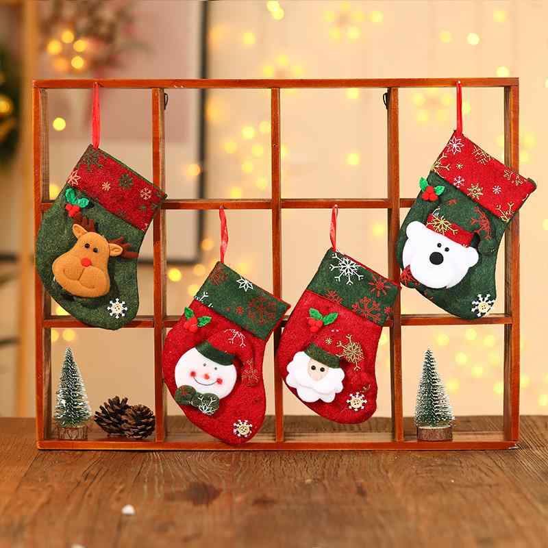 ・素材: 布・種類: レトロソックス（老人、雪だるま、小鹿、小熊）・スタイル: カートゥーン・適用イベント: クリスマス