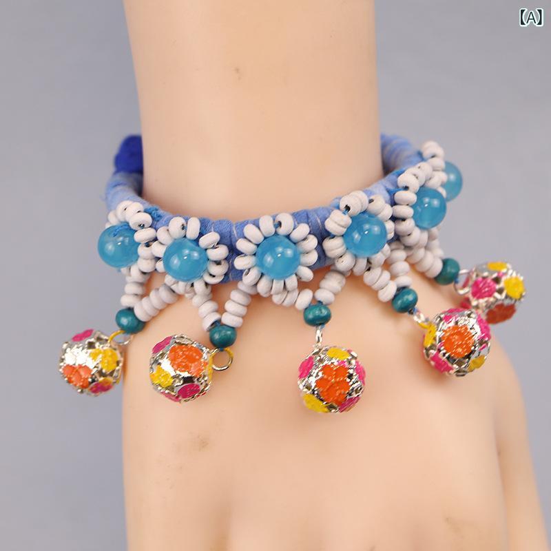 ・主な素材: 布、混合素材・加工: 手編み・性別: 女性向け・モチーフ: 花・カラー展開: 柄ランダム・要素: 吉祥柄・スタイル: ・スタイルの系統: フレッシュ＆スウィート・カテゴリ: ブレスレット・系統: 民族調、中華風