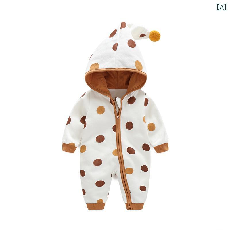 ・カテゴリ: ロンパース・対象年齢: 新生児（0〜1歳）・性別: 男女兼用・着用シーズン: 春、秋、冬・主な素材: 綿95%・厚さ: 普通・袖丈: 長袖・フード: 取り外し不可・留め具: ファスナー・スタイル: 韓国・カラー展開: ブラウン...