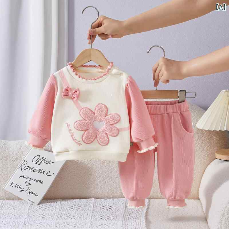 ・カテゴリ: キッズセット・対象性別: 女の子・スタイル: 韓国・セットタイプ: パンツセット・セット内容: 2点セット・主な素材: 綿62%・袖丈: 長袖・パンツ丈: 長ズボン・厚さ: 普通・開閉タイプ: プルオーバー・柄: 花柄・: か...