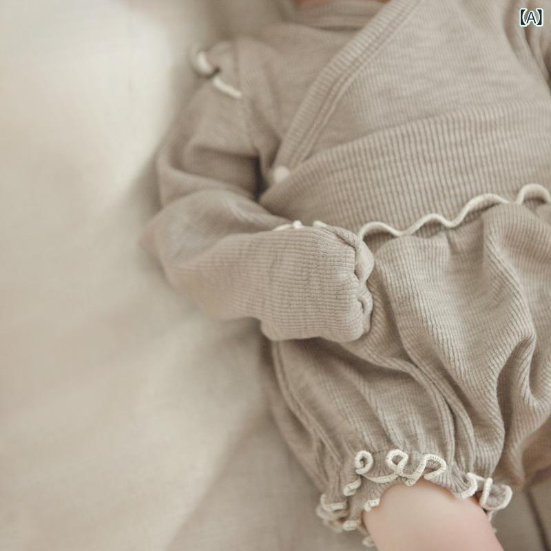 ・カテゴリ: 子供服パンツセット・性別: 女の子・スタイル: 韓国・セット点数: 2点セット・対象年齢: 1〜3歳・袖丈: 長袖・パンツ丈: ショート丈・生地加工: 柔軟加工・厚み: 標準・柄: 無地・生地素材: 人工レーヨン、竹繊維・主要...