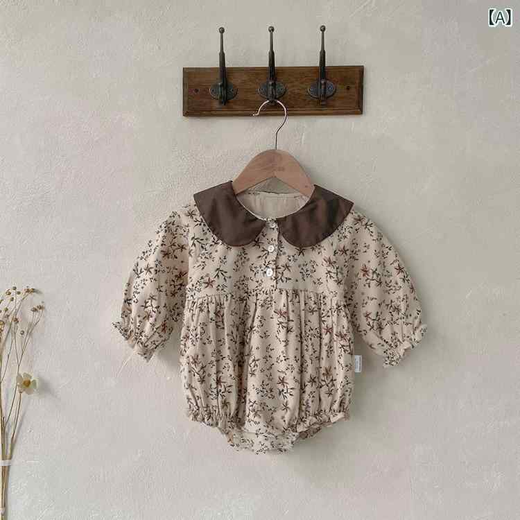 ・カテゴリ: ロンパース、カバーオール・対象: 1〜3歳向け・性別: 女の子向け・スタイル: 韓国・: 三角ロンパース・主な素材: 綿95%・袖丈: 長袖・開閉: プルオーバー・カラー展開: ダークアプリコット、ライトアプリコット・サイズ展...
