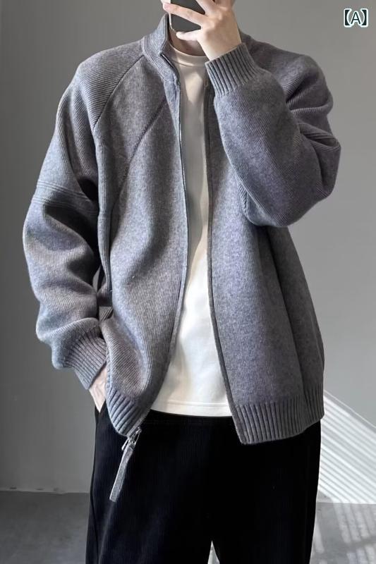 ・カテゴリ: ニット・スタイル: カーディガン・シルエット: ルーズフィット・ネックライン: ラウンドネック・袖丈: 長袖・厚さ: 普通・テイスト: カレッジ風・ディテール: リブ裾・主な素材: ウール 50%・機能: 通気性、色落ちしにく...