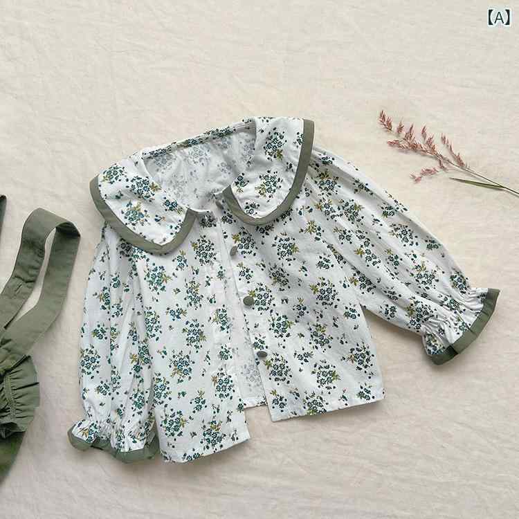 ・カテゴリ: シャツ・対象性別: 女の子・対象年齢: 1〜3歳 (80〜100cm)・スタイル: 韓国・主な素材: 綿95%・生地加工: 柔軟加工・ネックライン: 襟付き・袖丈: 長袖・柄: プリント・カラー展開: 緑・サイズ展開: 66c...