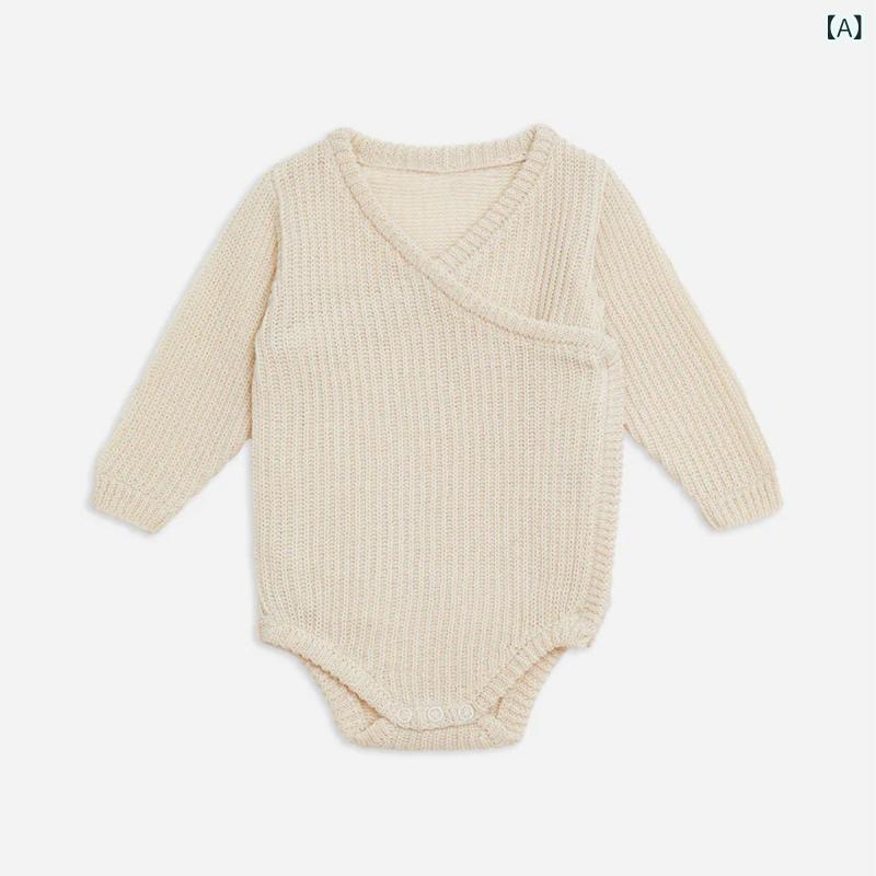 ・カテゴリ: ロンパース・主な素材: 綿・対象年齢: 1〜3歳児・性別: 男女兼用・袖丈: 長袖・厚さ: 普通・留め具: 斜め前合わせ、紐結び・スタイル: 韓国・カラー展開: ミルクアプリコット, カーキ, ストーンイエロー, ミストブルー...