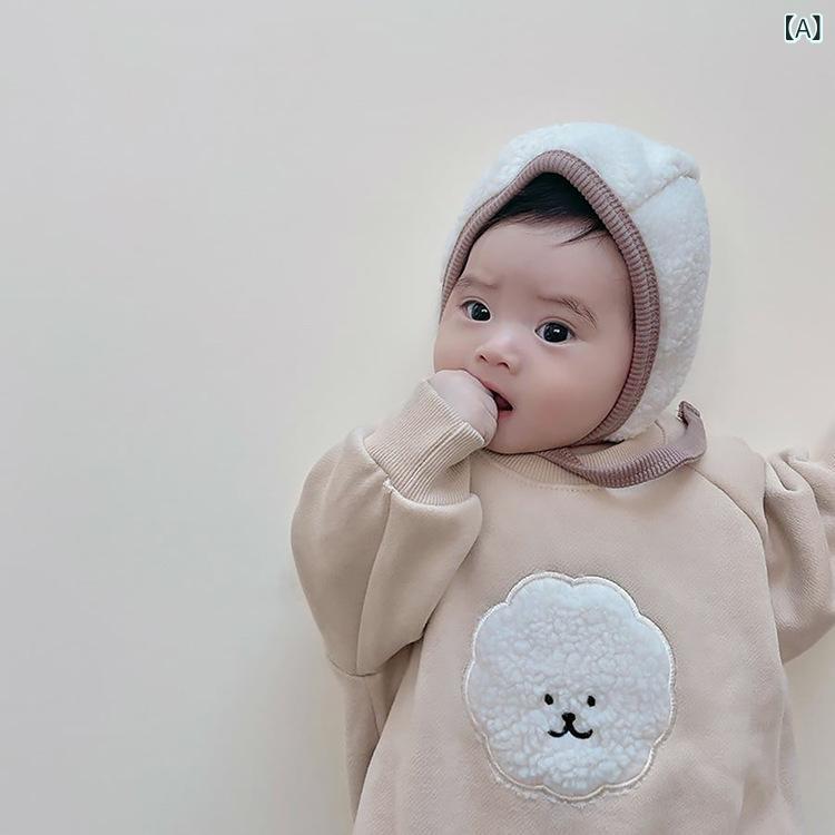 ・カテゴリ: ロンパース・タイプ: ショート丈・スタイル: 韓国・留め具: プルオーバー・主な素材: 綿95%・袖丈: 長袖・厚さ: 厚手・性別: 男女兼用・対象年齢: 1〜3歳・サイズ展開: フリーサイズ・カラー展開: ホワイト