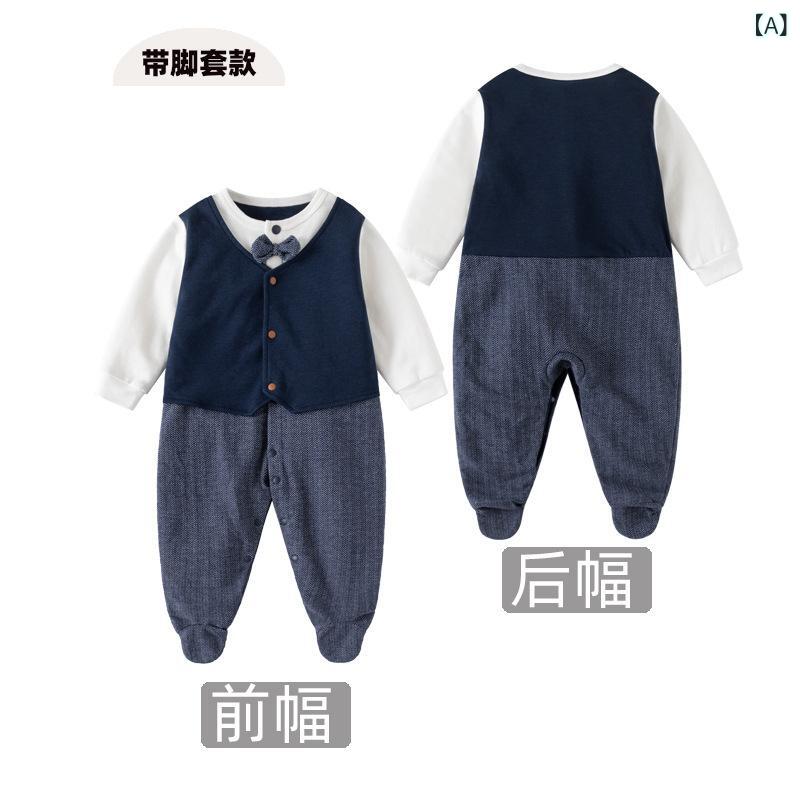 ・カテゴリ: ロンパース、カバーオール ・スタイル: スクール ・タイプ: ロンパース ・主素材: 綿 ・性別: 男の子 ・袖丈: 長袖 ・厚さ: 普通 ・開閉方式: シングルボタン ・カラー展開: 紳士小礼服柄、格子柄 ・サイズ展開: 6...