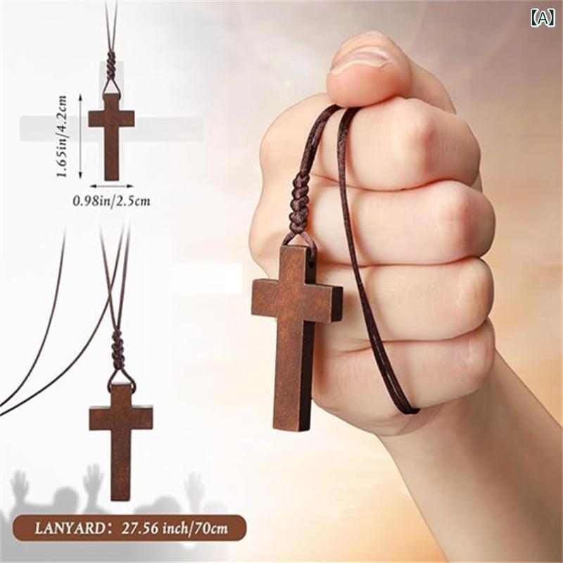 ・カテゴリ: ネックレス・スタイル: レトロ・スタイル分類: 文芸レトロ・対象: 男女兼用・主な素材: 縄紐・ペンダント素材: 木・加工: 手作業・チェーンタイプ: レギュラーチェーン・周囲長: 41～50cm・流行要素: 十字架・重量: ...