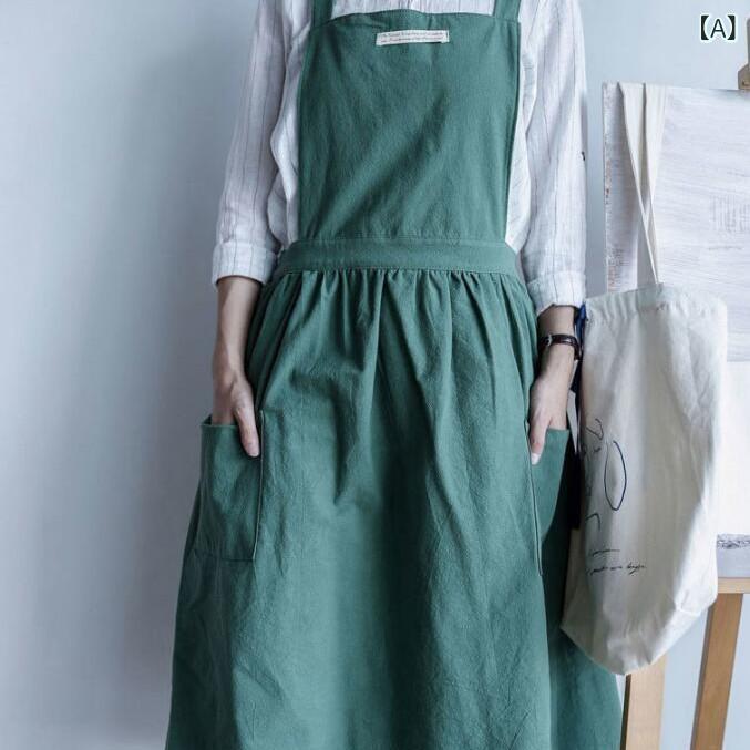 ・カテゴリ: エプロン・スタイル: 和風・: ノースリーブ・主な素材: 綿・機能: 防汚・柄: 無地・カラー展開: ダークグリーン、ブラック・サイズ展開: フリーサイズ・対象: 大人