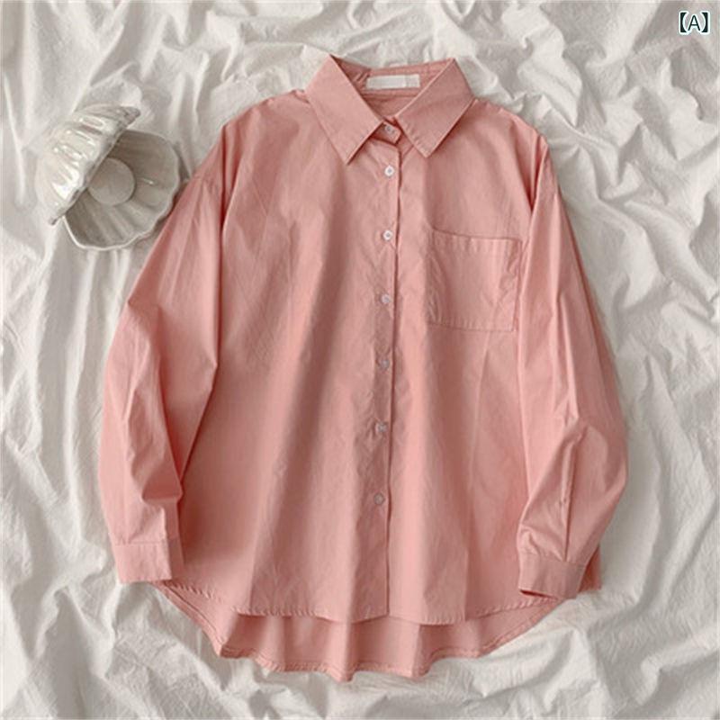 ・カテゴリ: シャツ・スタイル: エレガント、都会的通勤・ネックライン: ポロネック・袖丈: 長袖・カラー展開: ピンク、ブルー、ブラック、ホワイト、ライトグリーン、アプリコット、パープル、ペールイエロー・サイズ展開: S、M、L、XL、2...