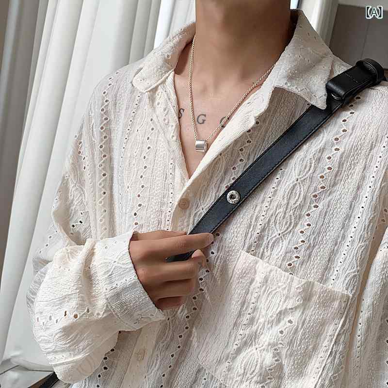 ・カテゴリ: シャツ・: 開襟・スタイル: 香港風・フィット: ルーズ・ネックライン: 襟付き・袖丈: 長袖・柄: 無地・厚さ: 普通・詳細: ポケット装飾・主な素材: ポリエステル95.5%・機能: 洗濯機洗い可・着用シーン: デイリー・...