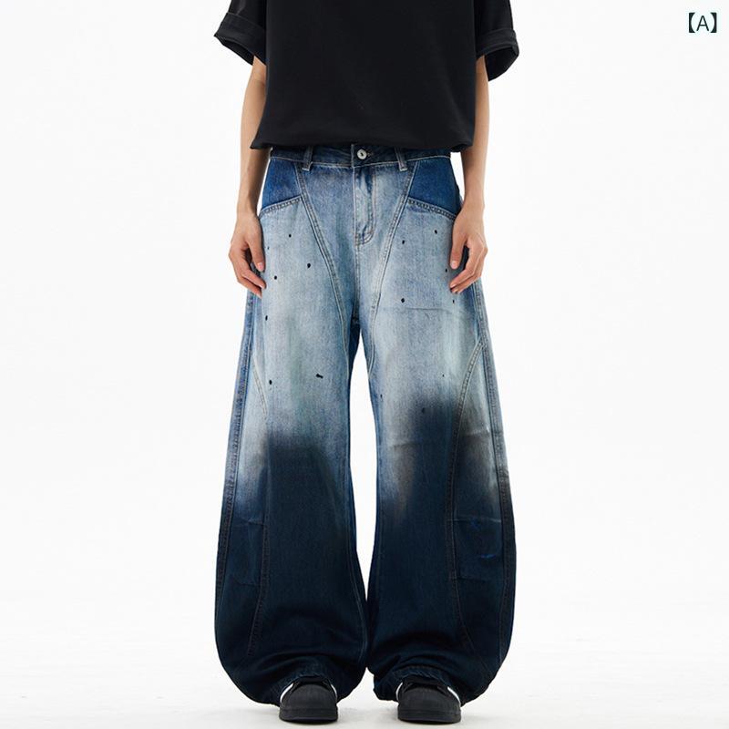 ・カテゴリ: デニムパンツ・スタイル: ユニセックス・対象年齢: 18～24歳・性別: メンズ・パンツタイプ: ストレート・シルエット: ルーズフィット・丈: フルレングス・ウエスト: ミドルライズ・裾口: ストレート・フロント: ジッパー...
