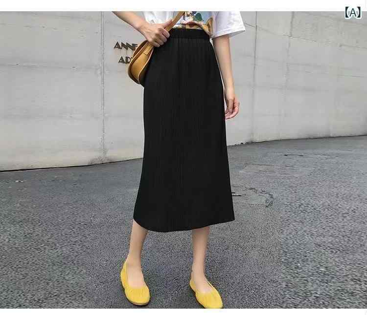 ・カテゴリ: スカート・スタイル: 日韓カジュアル、原宿系・主な素材: ポリエステル・柄: 無地・加工: パッチワーク、切り替え・スカートタイプ: Aライン・丈: ミディ丈・特徴: スリット入り・伸縮性: 微ストレッチ・カラー展開: ブラッ...