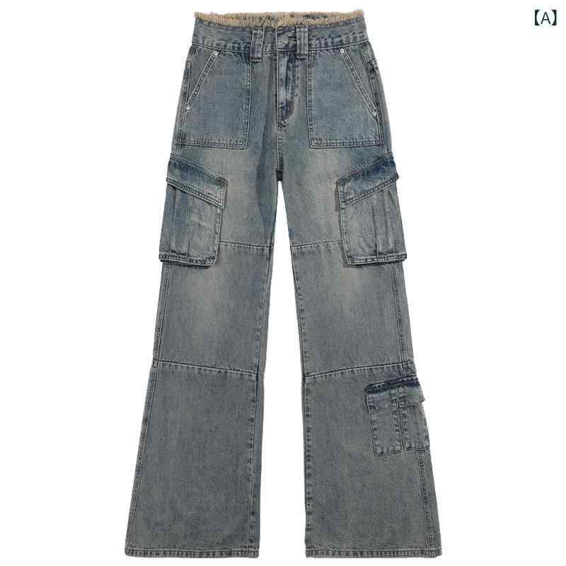 ・カテゴリ: デニムパンツ・スタイル: ワークスタイル・主な素材: デニム・混率: 綿80%〜90%未満、ポリエステル30%未満・丈: フルレングス・ウエスト: ハイウエスト・厚さ: 中厚・特徴: ポケット・カラー: ヴィンテージ風ブルー・...