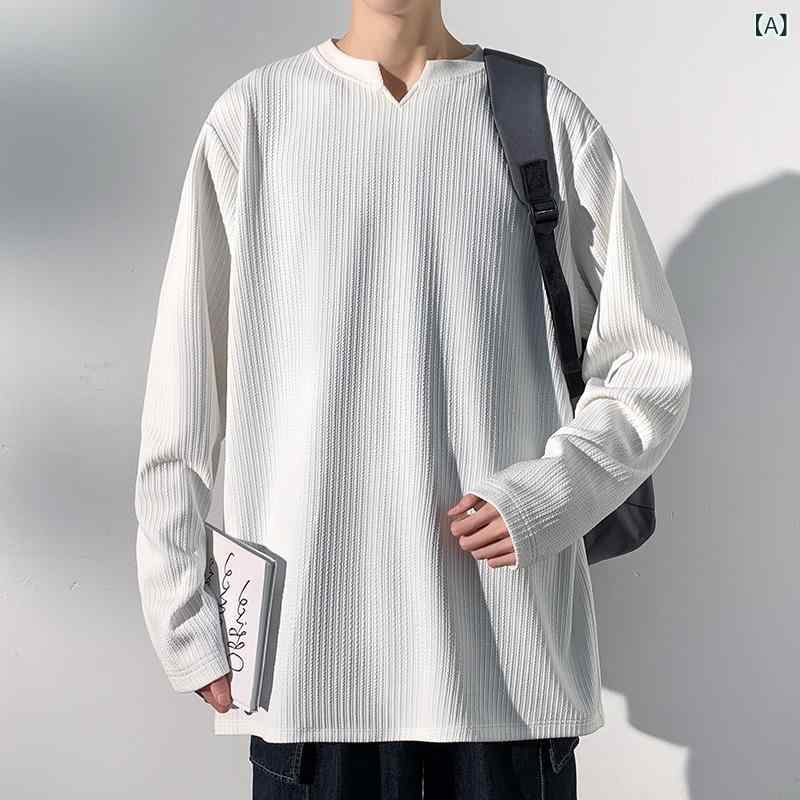 ・カテゴリ: Tシャツ・スタイル: 青春カジュアル・柄: 無地・フィット: ルーズ・対象: ティーン・ネックライン: クルーネック・袖丈: 長袖・厚さ: 普通・着用シーン: デイリー・加工: アイロン不要加工・カラー展開: ホワイト、ブラッ...