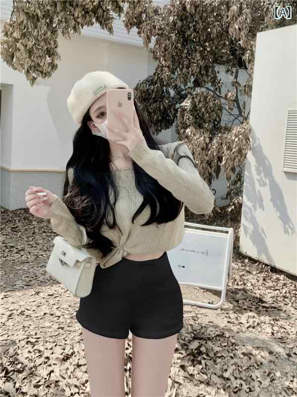 ・スタイル: 立体装飾・シルエット: ワイド・丈: ショート・ウエスト: ハイウエスト・厚さ: 厚手・要素: 非対称・カラー展開: ブラック、アプリコット・サイズ展開: XS、S、M、L、XL、2XL、3XL・スタイルタイプ: フレッシュス...