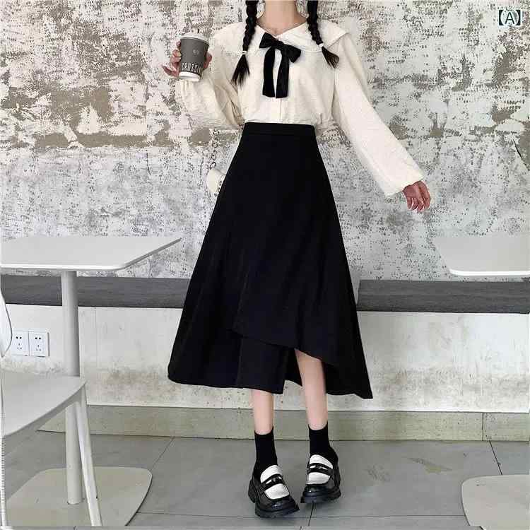 ・柄: 無地・スカートシルエット: Aライン・スカート丈: ミモレ丈・カラー: ブラック・サイズ展開: XS, M, L, XL, 3XL, 4XL・主な素材混率: 70～80%・カテゴリ: スカート