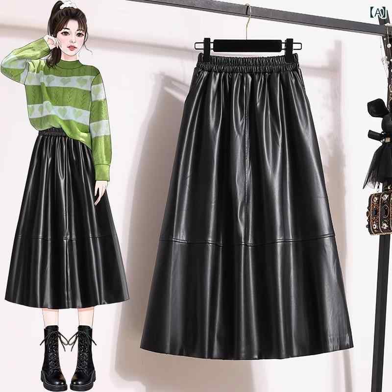 ・カテゴリ: スカート・スタイル: カジュアル、日韓風・主な素材: PU・柄: 無地・スカートタイプ: Aライン・スカート丈: ミディ丈・: 立体装飾・伸縮性: ややあり・カラー展開: ブラック、コーヒー・サイズ展開: XS、S、M、L、X...